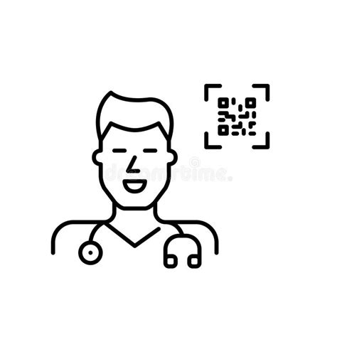 General Practitioner Doctor With Stethoscope And Qr Code Telemedicine Appointment And