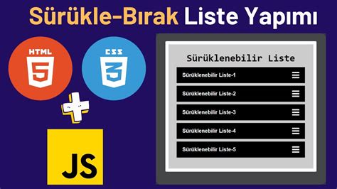 Sürükle Bırak Liste Yapımı Javascript Örnekleri Youtube
