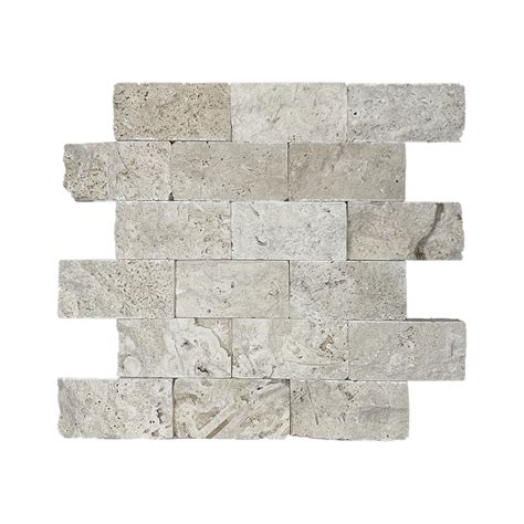 Ivory Travertine Split Face Pyramids Tiles And Stone