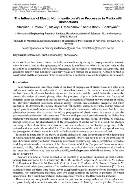 The Influence Of Elastic Nonlinearity On Wave Processes In Media With