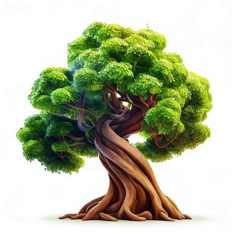 Premium AI Image Big Tree Isolate On White Background