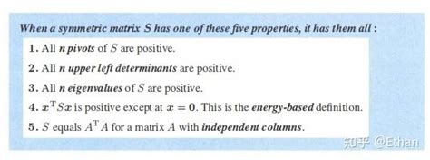梳理对称矩阵是正定矩阵的五个判定条件及证明过程 知乎