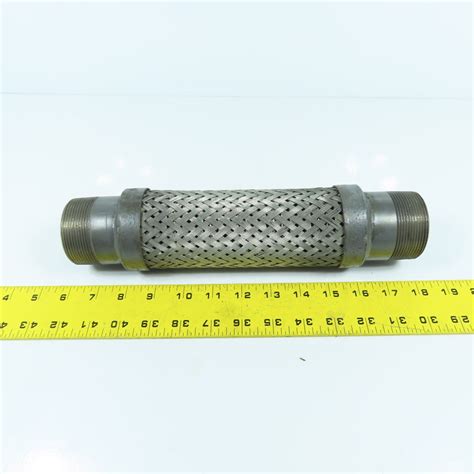 2 Npt Male Stainless Steel Braided Flexible Hose Expansion Joint 11 3