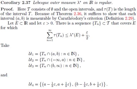 Prove That Lebesgue Outer Measure Is Regular Mathematics Stack Exchange