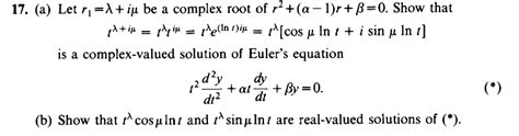 Solved 17 a Let ri A μ be a complex root of Chegg com