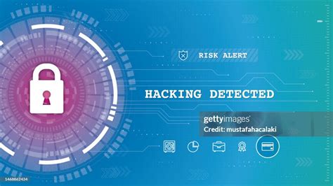 Hacking Detected Security Breach Background High Res Vector Graphic