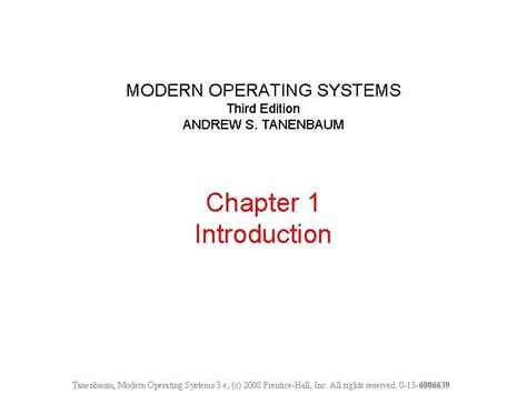 Modern Operating Systems Third Edition Andrew S Tanenbaum