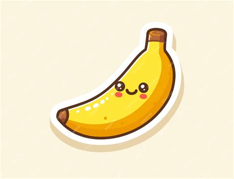 Premium Vector Smiling Banana Emoji Sticker