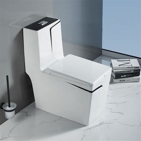 Modern Design Ceramic Commode Bathroom Dual Flush Siphonic Wc Water Closet Square One Piece