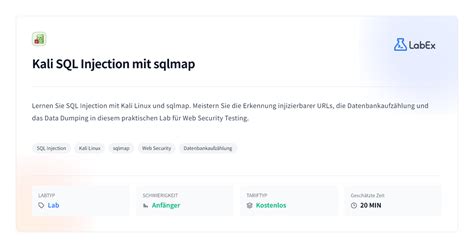 Kali Sql Injection Mit Sqlmap Labex
