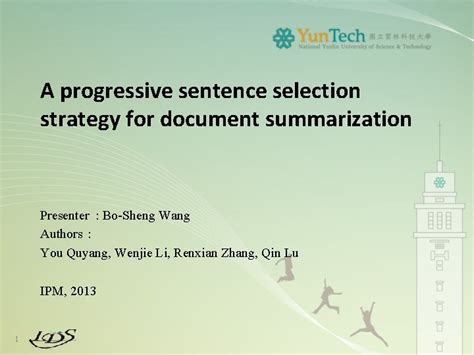 A Progressive Sentence Selection Strategy For Document Summarization