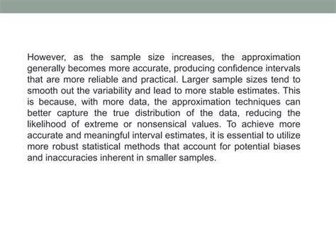 Innovative Methods For Confidence Interval Calculation Pptx