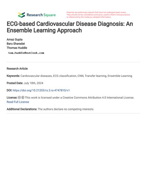 Pdf Ecg Based Cardiovascular Disease Diagnosis An Ensemble Learning Approach