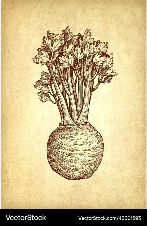 Celery Stalks Sketch Royalty Free Vector Image