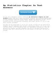 Ap Statistics Chapter 6a Test Answers Pdf Ap Statistics Chapter 6a Test Answers If You Ally