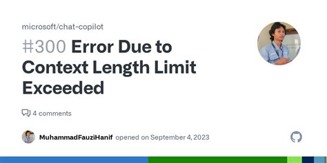 Error Due To Context Length Limit Exceeded · Issue 300 · Microsoftchat Copilot · Github