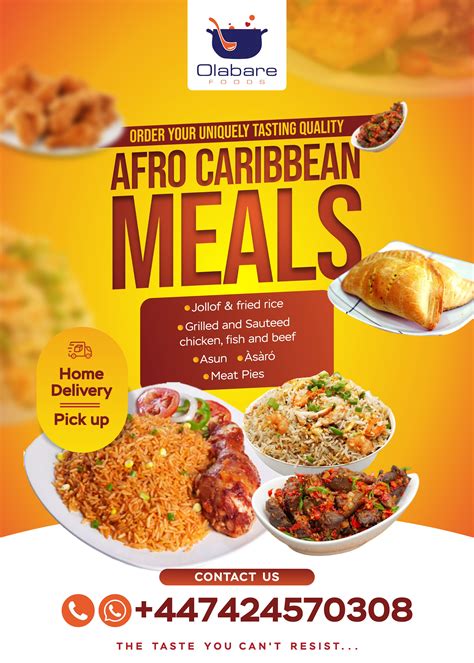 Flyer Design For A Caribbean Meals Company Food Food Poster Design