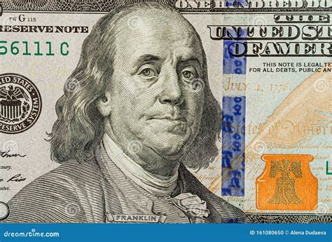 Us 100 Dollar Bill Close Up Usa Federal Fed Reserve Note Fragment