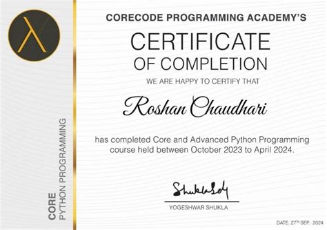 Completed Advanced Python Course For Embedded Development Roshan Chaudhari Posted On The Topic