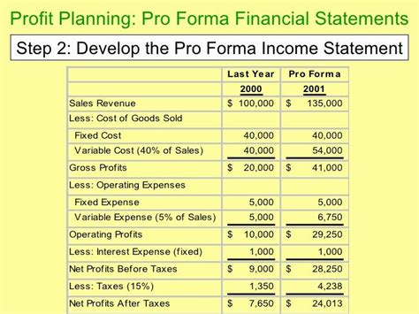 Pro Forma Income Statement Example Financial Alayneabrahams
