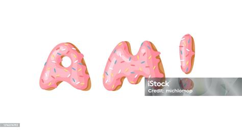 만화 벡터 일러스트 핑크 도넛 Abc 달콤한 롤빵손으로 그려진 키릴 글꼴 실제 크리에이티브 아트 베이크 알파벳 단일 객체에 대한 스톡 벡터 아트 및 기타 이미지 Istock