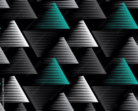 Seamless Halftone Triangle Stripe Line Pattern Vector Geometric