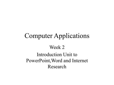 Ppt Computer Applications Powerpoint Presentation Free Download Id