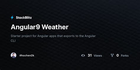 Angular9 Weather StackBlitz