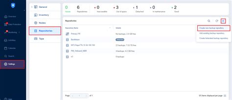 Creating Backup Repositories