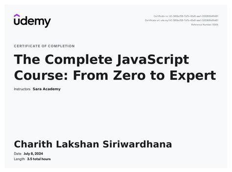 Completed Javascript Course By Udemy Charith Lakshan Posted On The Topic Linkedin