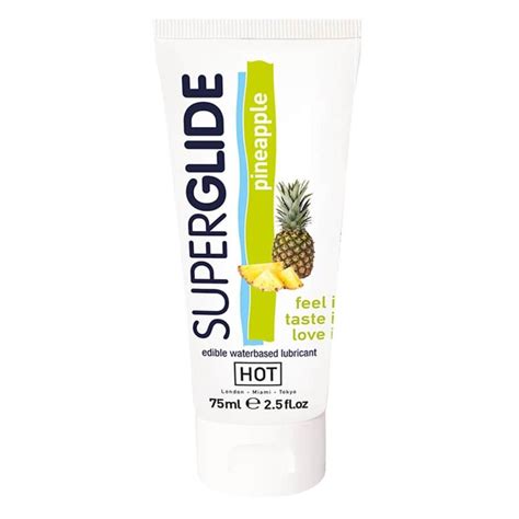 Lubrifiant Comestibil Hot Superglide Edible Waterbased Pineapple 75 Ml Sex Shop