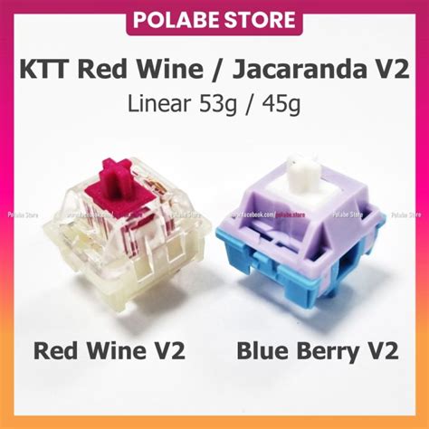 Công Tắc Ktt Red Wine Linear Switch Công Tắc Bàn Phím Cơ Ktt Blueberry