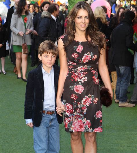 Elizabeth Hurleys Gorgeous Son Is Pretty Much Her Twin