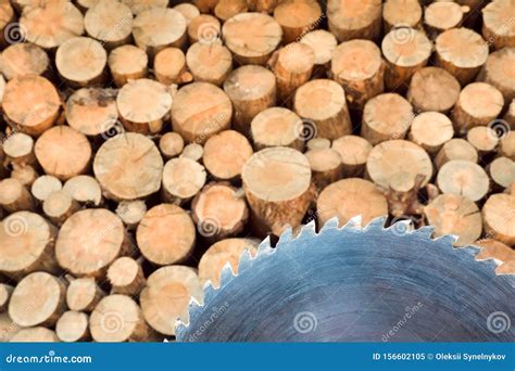 Pile Of Firewood Sawmill Blade With Wall Firewood Background Logging For Winter Wall Firewood