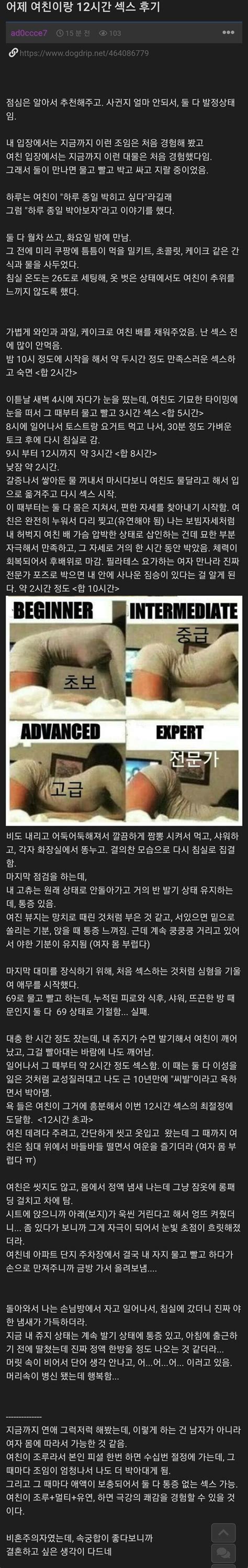 여친과 12시간 섹스한 개붕이 유머 움짤 이슈 에펨코리아