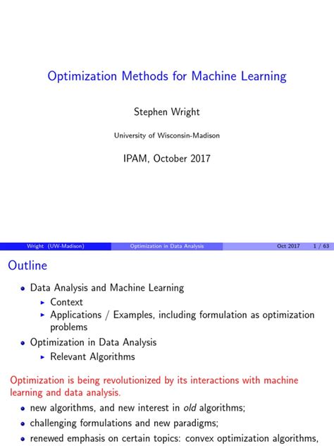 optimization methods for machine learning stephen wright pdf principal component analysis