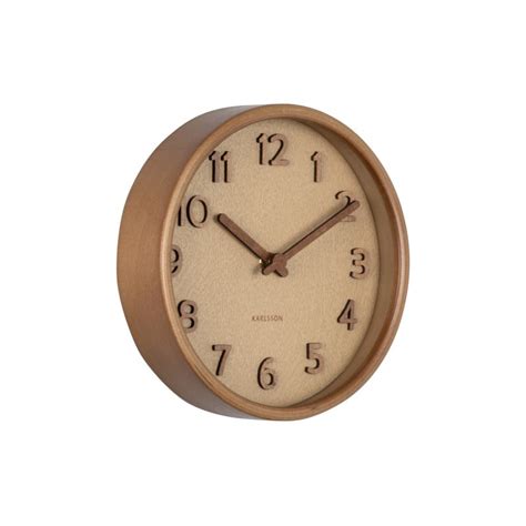 Jual Karlsson Wall Clock Pure Wood Grain Small Sand Brown D22 Cm