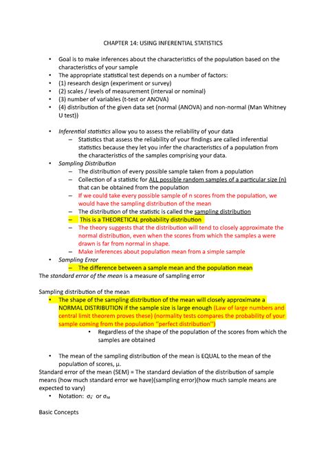 Chapter 14 Inferential Statistics Chapter 14 Using Inferential Statistics Goal Is To Make