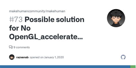 Possible Solution For No OpenGL Accelerate Module Loaded Issue Makehumancommunity