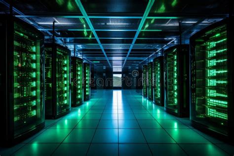 A Computer Server Farm Processing Data For Neural Network Training