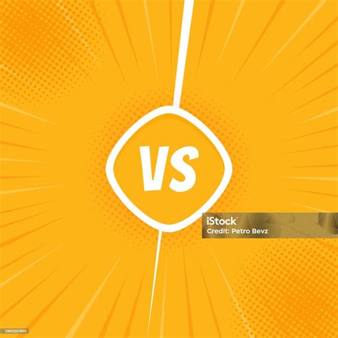 화면 대 대 전투 대결 싸움 경쟁 복고풍 싸움 만화 디자인 배경 에 노란색 색상 벡터 일러스트레이션 Championship에 대한 스톡 벡터 아트 및 기타 이미지 Istock