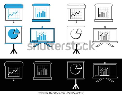 Set Presentation Board Icon Diagram Stock Vector Royalty Free 2232762419 Shutterstock