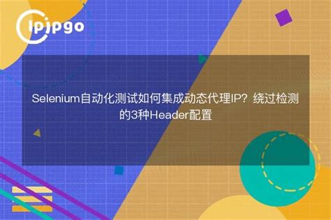 Selenium自动化测试如何集成动态代理ip？绕过检测的3种header配置 Ipipgo