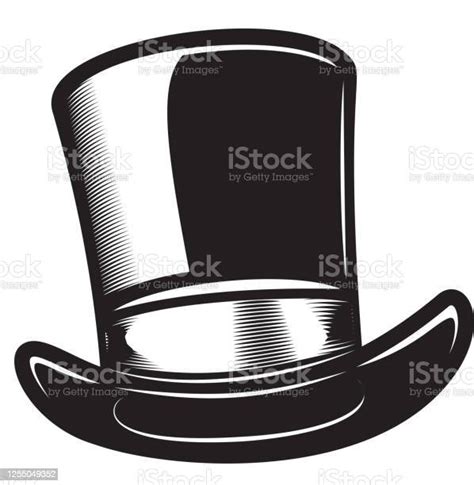 인그레이빙 스타일로 복고풍 신사 모자의 일러스트 라벨 사인 포스터 티셔츠용 디자인 요소 벡터 일러스트레이션 0명에 대한 스톡