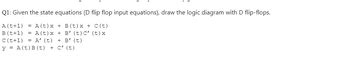 Answered Q Given The State Equations D Flip Flop Input Equations Draw The Logic Diagram