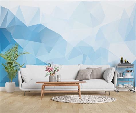 Transform Your Space With Light Blue Geometric Wallpaper