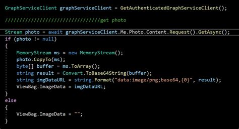 C How To Get Office User Photo Using Microsoft Graph Api Stack Overflow