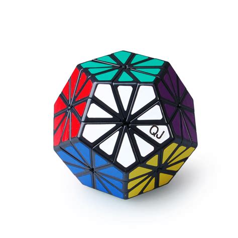 Qj 12 Colors Pyraminx Magic Cube Black