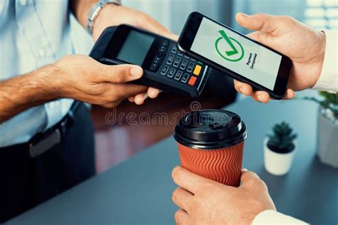 Hand Holding Smartphone With NFC QR Code Device Fervent Stock Photo Image Of Wireless Wallet