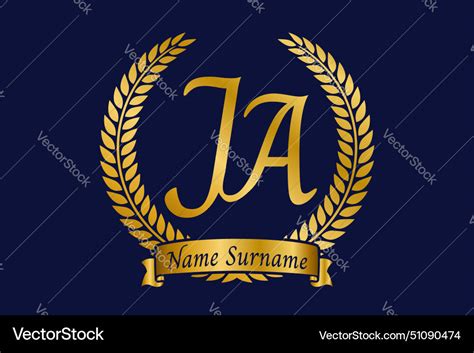 Initial Letter J And A Ja Monogram Logo Design Vector Image